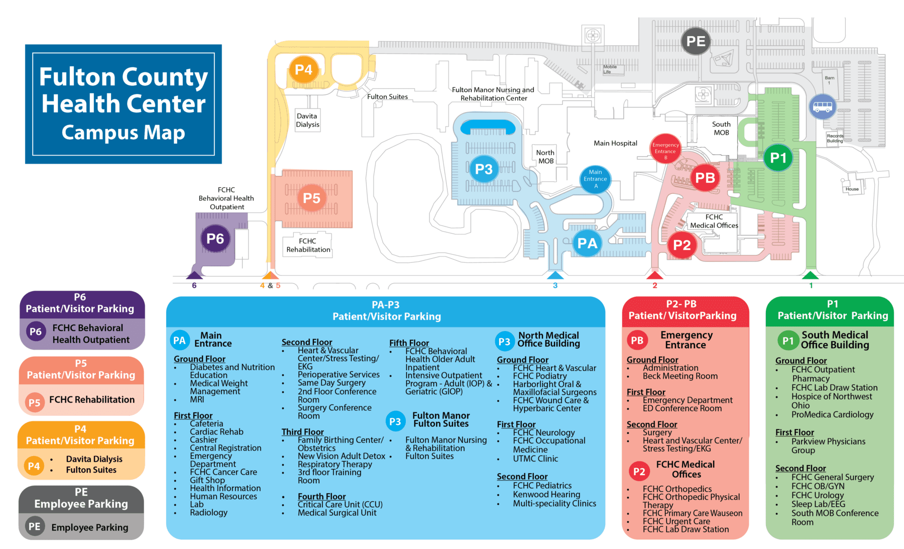 Hospital Map Wauseon Ohio | Fulton County Health Center